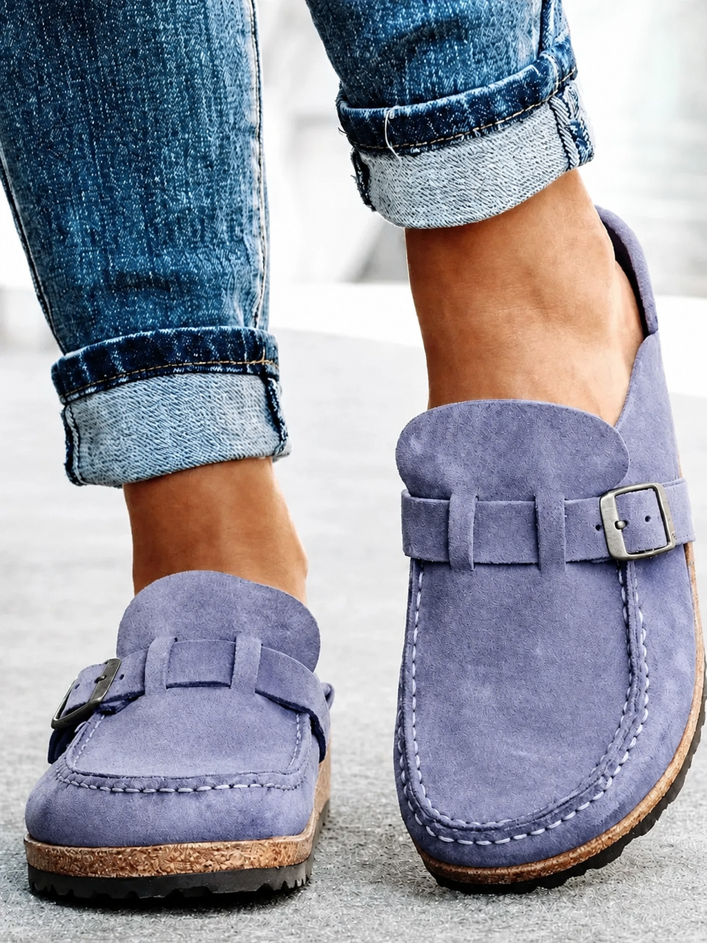 The Everyday Suede Buckle Mule – Gracie & Lane